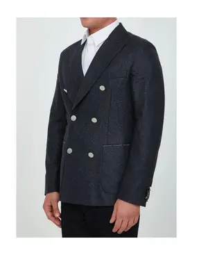 TONELLO Double-breasted Flannel Jacket