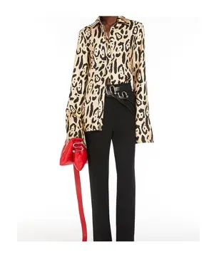 Sportmax Animal Print Long Sleeve Shirt
