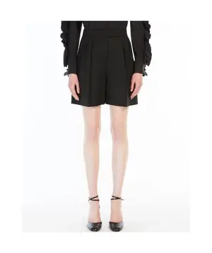 Max Mara Jessica Pleated Detail Shorts - Black