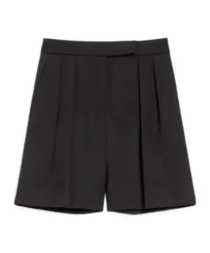 Max Mara Jessica Pleated Detail Shorts - Black