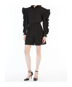 Max Mara Jessica Pleated Detail Shorts - Black