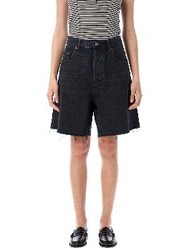 Saint Laurent Distressed Denim Bermuda Shorts