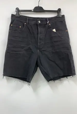 Saint Laurent Distressed Denim Bermuda Shorts