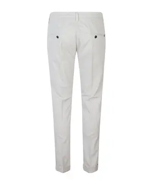 DONDUP Mid-rise Straight Leg Trousers - White