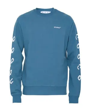 Off-White Chain Arrows Print Crew Neck Sweatshirt - Blue