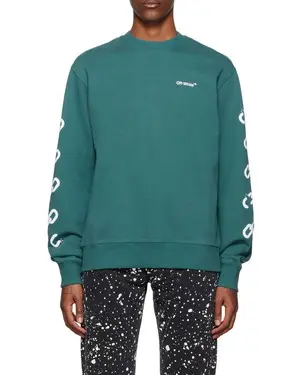 Off-White Chain Arrows Print Crew Neck Sweatshirt