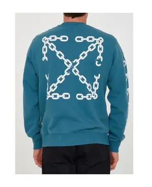 Off-White Chain Arrows Print Crew Neck Sweatshirt