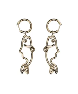 Bottega Veneta Fish Motif Drop Earrings - Gold