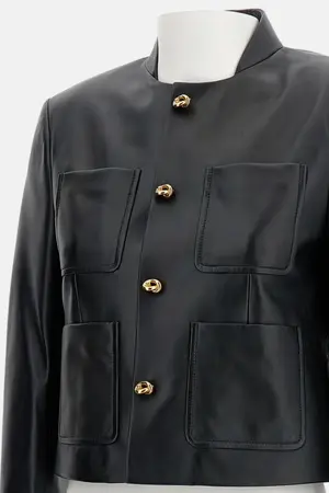 Bottega Veneta Knot Detailed Leather Blouson