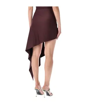 Magda Butrym Floral Appliqué Draped Mini Skirt - Brown