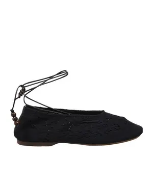 ALOHAS Rosemary Ballet Flats With Tie Fastening - Black