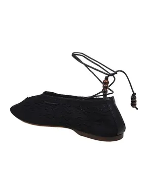 ALOHAS Rosemary Ballet Flats With Tie Fastening - Black