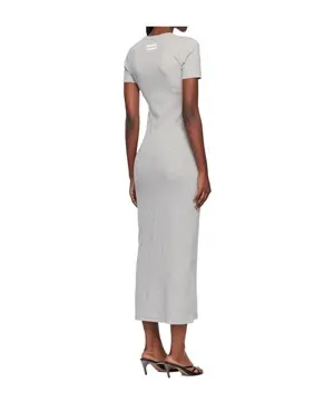 MARINE SERRE Short Sleeve Ribbed Dress