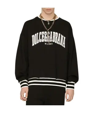 Dolce & Gabbana Logo Appliqué Varsity Sweatshirt - Black