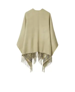 Burberry Vintage Check Reversible Wool Cape With Tassels - No