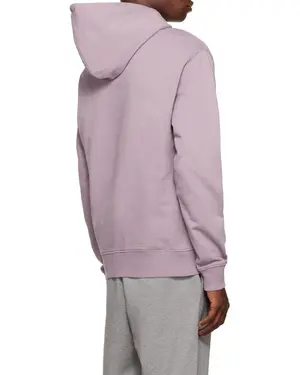 AMI Paris Embroidered Logo Organic Cotton Hoodie - Gray