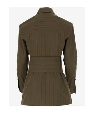 Burberry Regular Fit Striped Belted Waist Shirt
