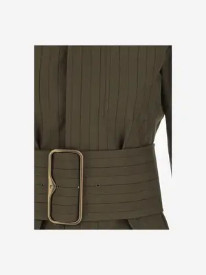 Burberry Regular Fit Striped Belted Waist Shirt
