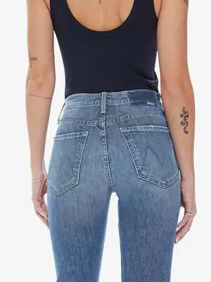 MOTHER High-rise Straight Leg Denim Pants
