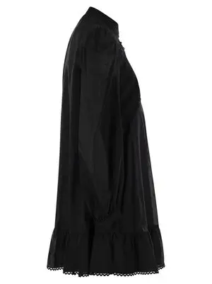 Max Mara Flared Hem Mini Dress With Lace Detail