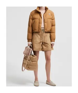 Moncler Organic Cotton Gabardine Logo Patch Pocket Shorts