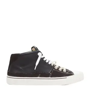 MAISON MARGIELA Round Toe Lace Up High Top Sneakers