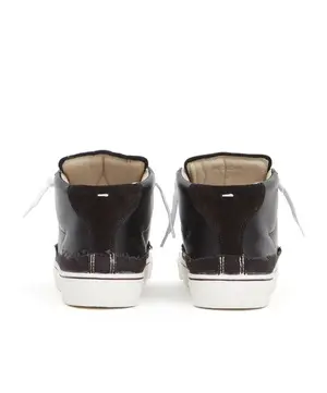 MAISON MARGIELA Round Toe Lace Up High Top Sneakers