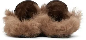 Gucci Princeton Fur Mules With Gold Hardware