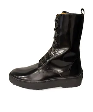 TOD'S Leather Lace-up Boots - Black