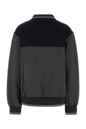 Miu Miu Two-toned Polo Sweatshirt - Anthracite/blue