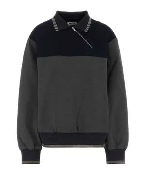 Miu Miu Two-toned Polo Sweatshirt - Grey