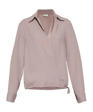 Dries Van Noten Long Sleeve V-neck Blouse - Nude