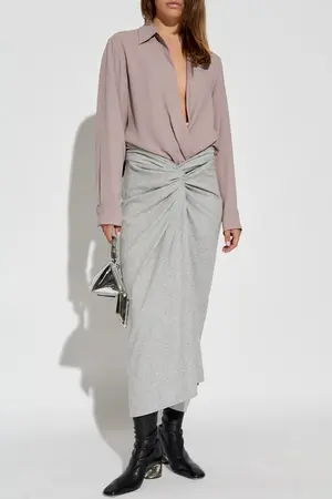 Dries Van Noten Long Sleeve V-neck Blouse - Nude