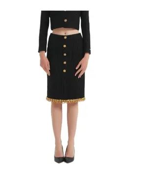 Marissa Chiara Button Detailed Mini Dress With Embellished Hem