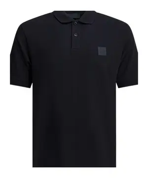 Stone Island Logo Patch Short Sleeved Polo Shirt - Blue