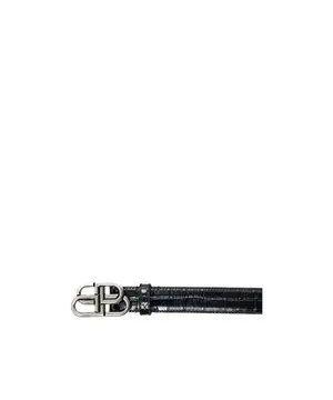 Balenciaga Logo Buckle Leather Belt