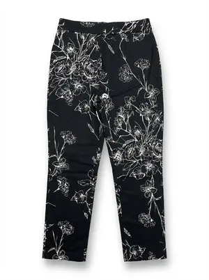 Max Mara Graphic Print Casual Pants - Black