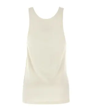 MAISON MARGIELA Logo Printed Tank Top - Beige