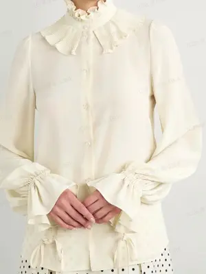 Valentino Garavani Ruffled Collar Button-up Shirt - White