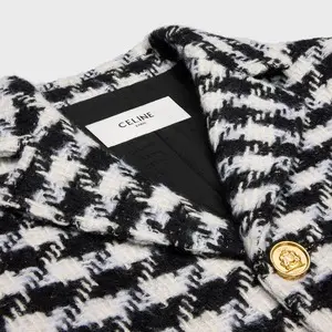 Celine Garance Jacket In Houndstooth Wool Natt