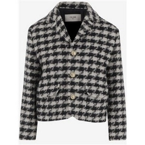 Celine Garance Jacket In Houndstooth Wool Natt