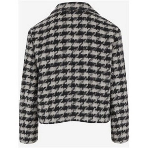 Celine Garance Jacket In Houndstooth Wool Natt