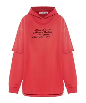 Acne Studios Long-sleeved Hooded Sweatshirt With Graphic Print