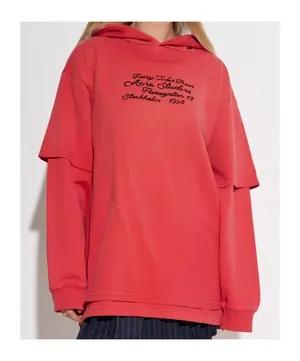 Acne Studios Long-sleeved Hooded Sweatshirt With Graphic Print