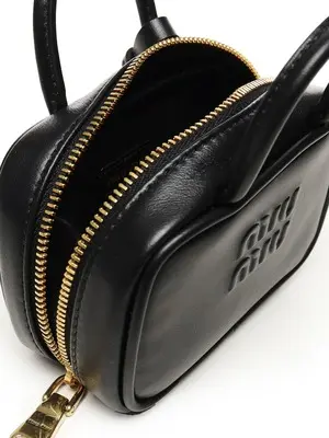 Miu Miu Logo Embossed Leather Trick Keychain