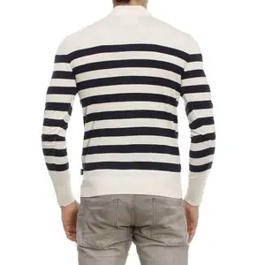 Emporio Armani Striped Knitted Cardigan - White
