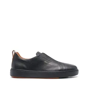 Santoni Leather Slip-on Sneakers
