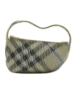 Burberry Checked Zipped Mini Knitted Shoulder Bag - Lichen Color