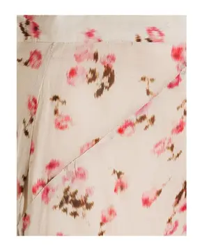 Isabel Marant Étoile Asymmetric Floral Print Midi Skirt - Beige