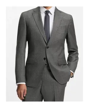 Hugo Boss Micro-patterned Slim-fit Jacket In Virgin Wool